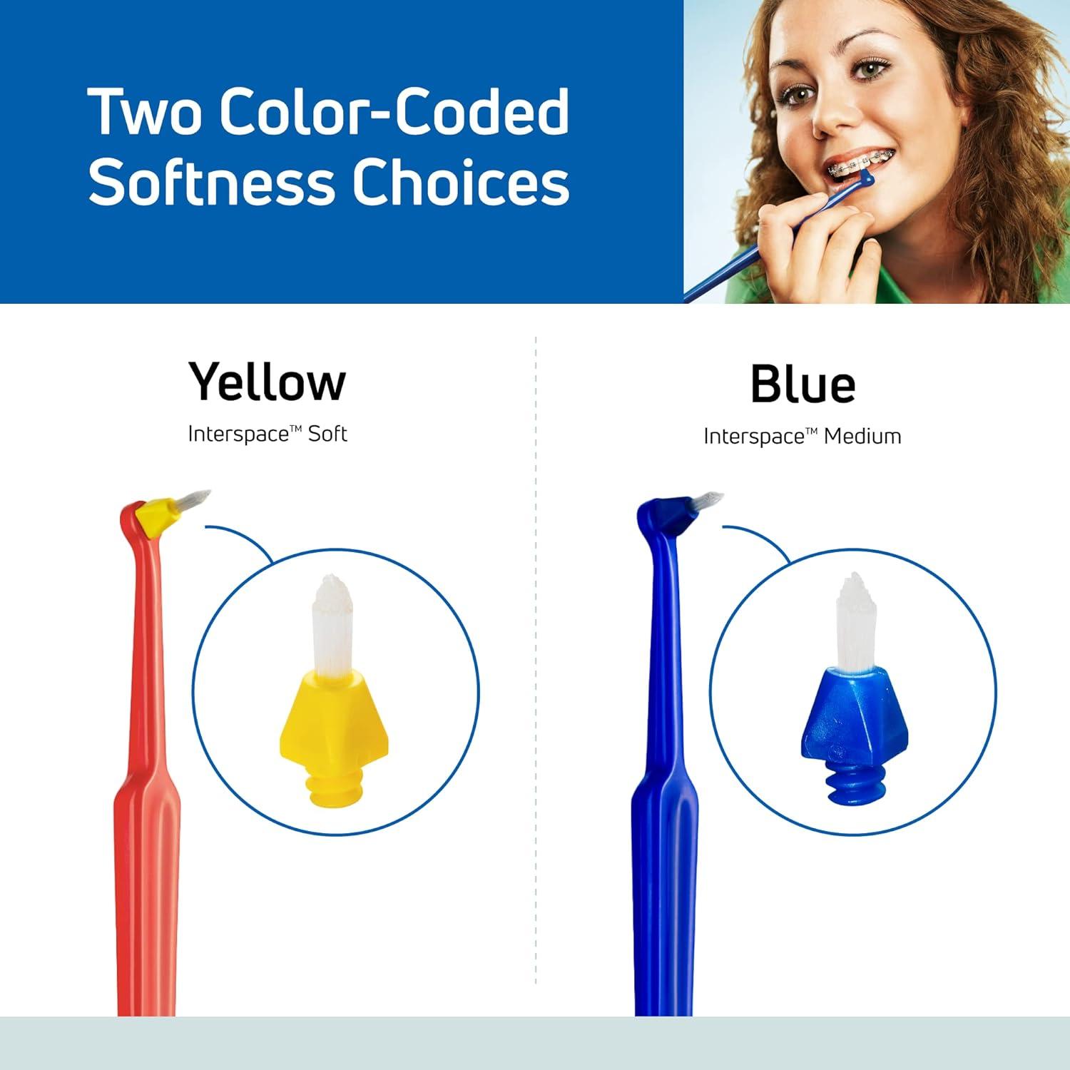 TePe Interspace Brush (Medium) - 12 Assorted Color Heads for Effective ...