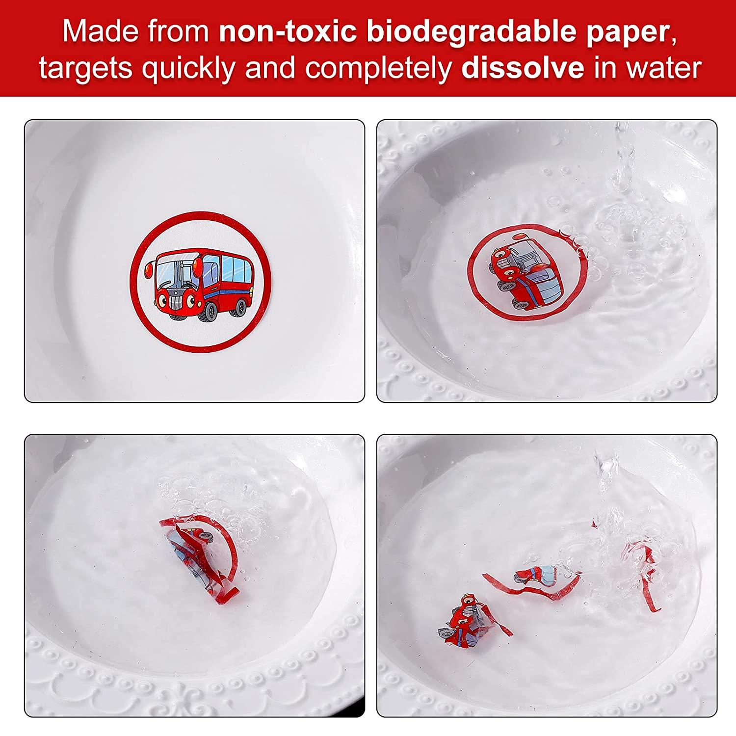 Potty Training Boys Toilet Targets - 120 Pieces Cars Style Flushable ...