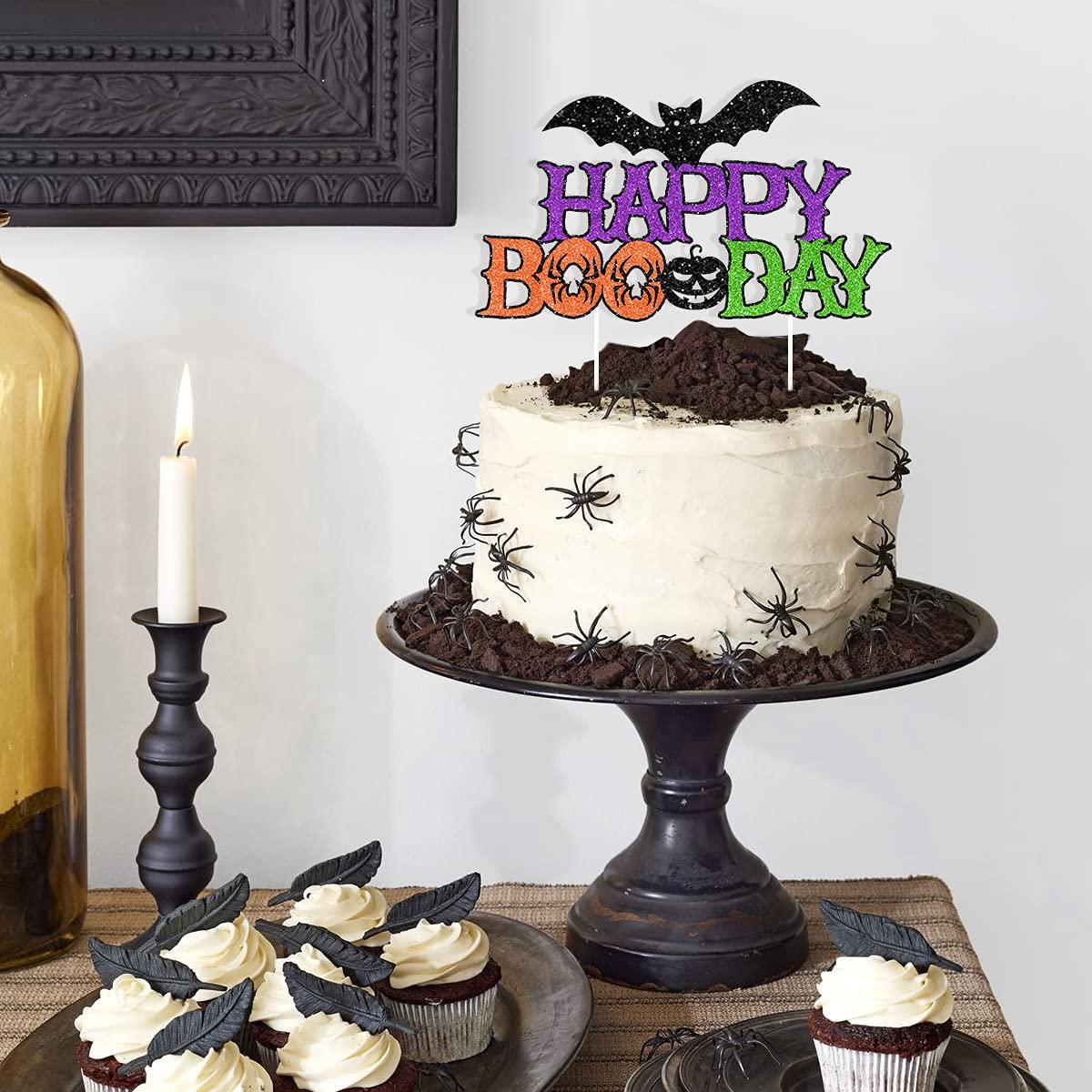 Happy Boo Day Cake Topper Halloween Birthday Cake Decorations for Boys ...