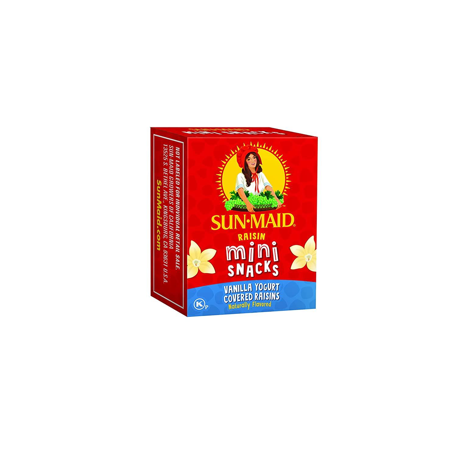 Sun-Maid Vanilla Yogurt Raisin Snacks - Pack of 10, 0.5 oz. Snack-Size ...