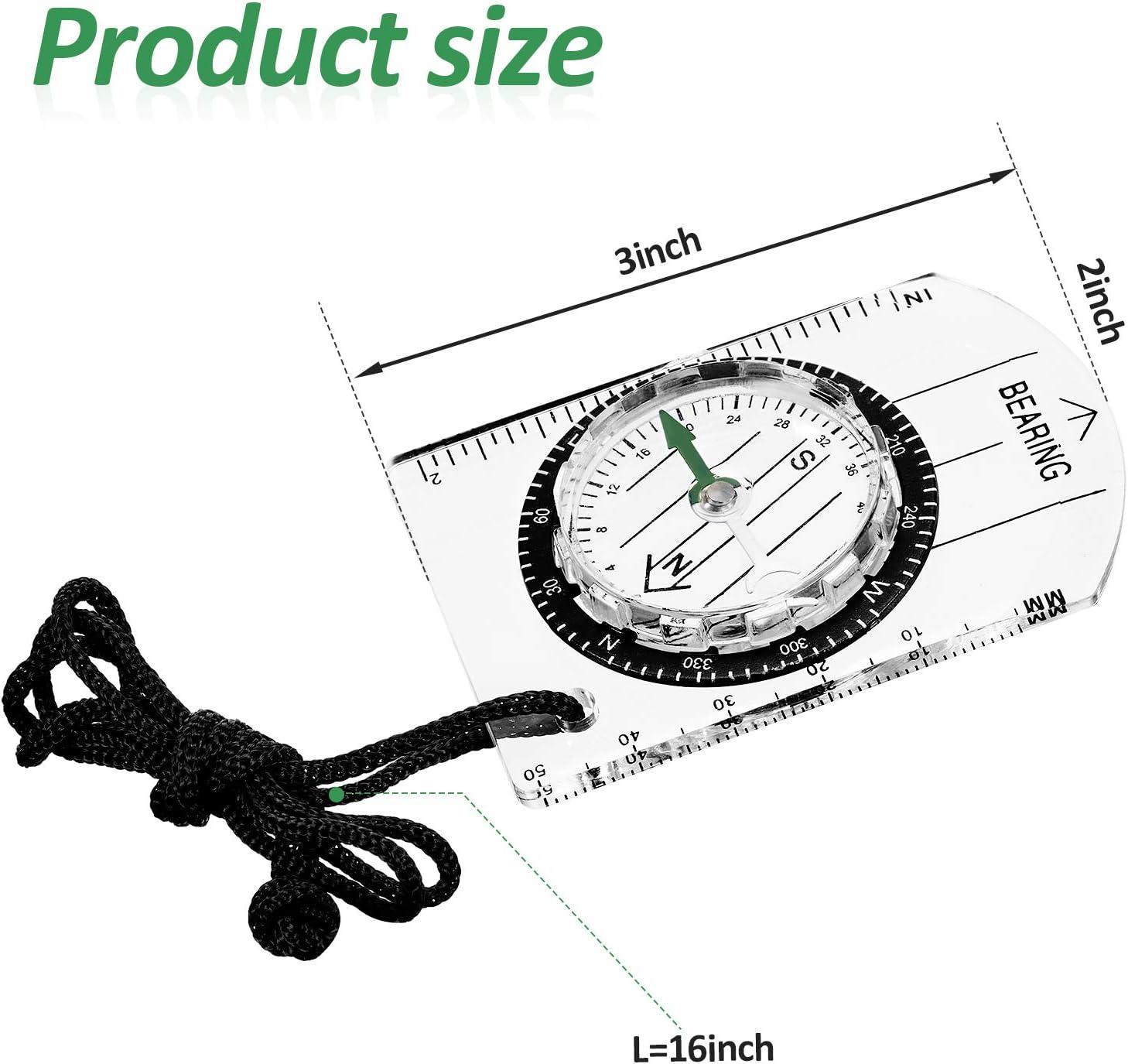 BBTO 9 Pieces Orienteering Compass Hiking Backpacking Camping Compass ...