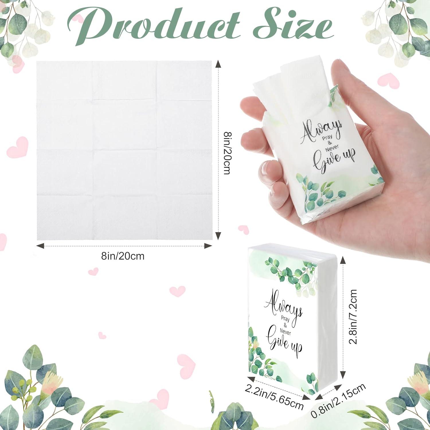 100 Pack Wedding Thank You Tissues - Pocket Size Facial Tissues for ...