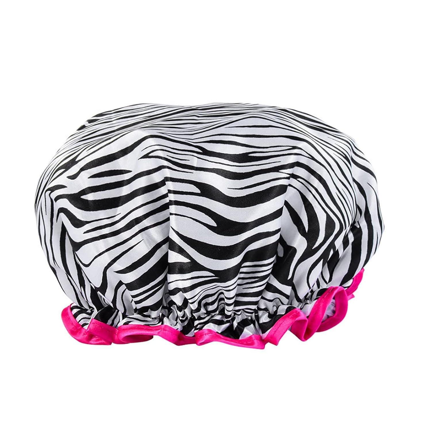 Luxury Waterproof Shower Hood for Women - TAINALA Satin Printed Double ...