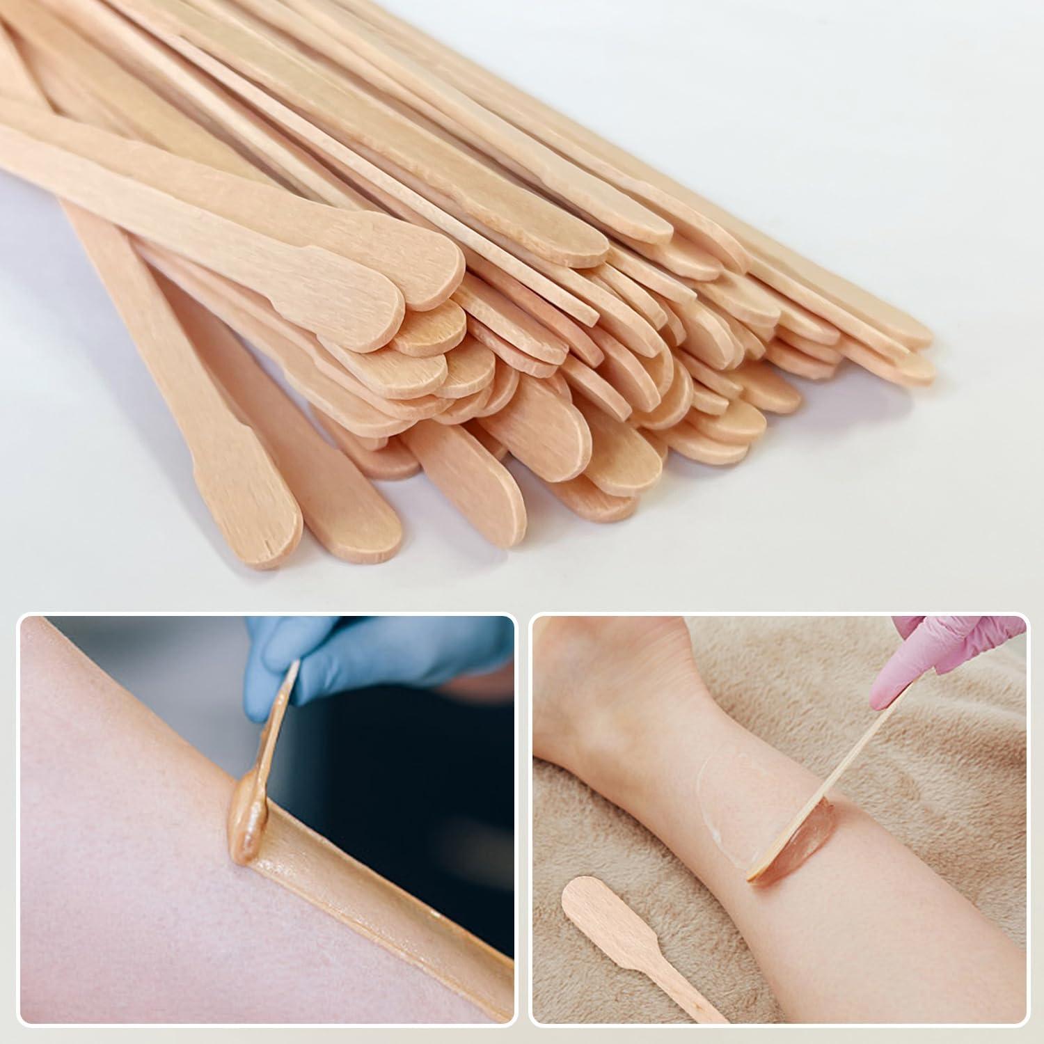 300PCS Waxing Sticks - Premium Body Hair Removal Applicator Wood ...