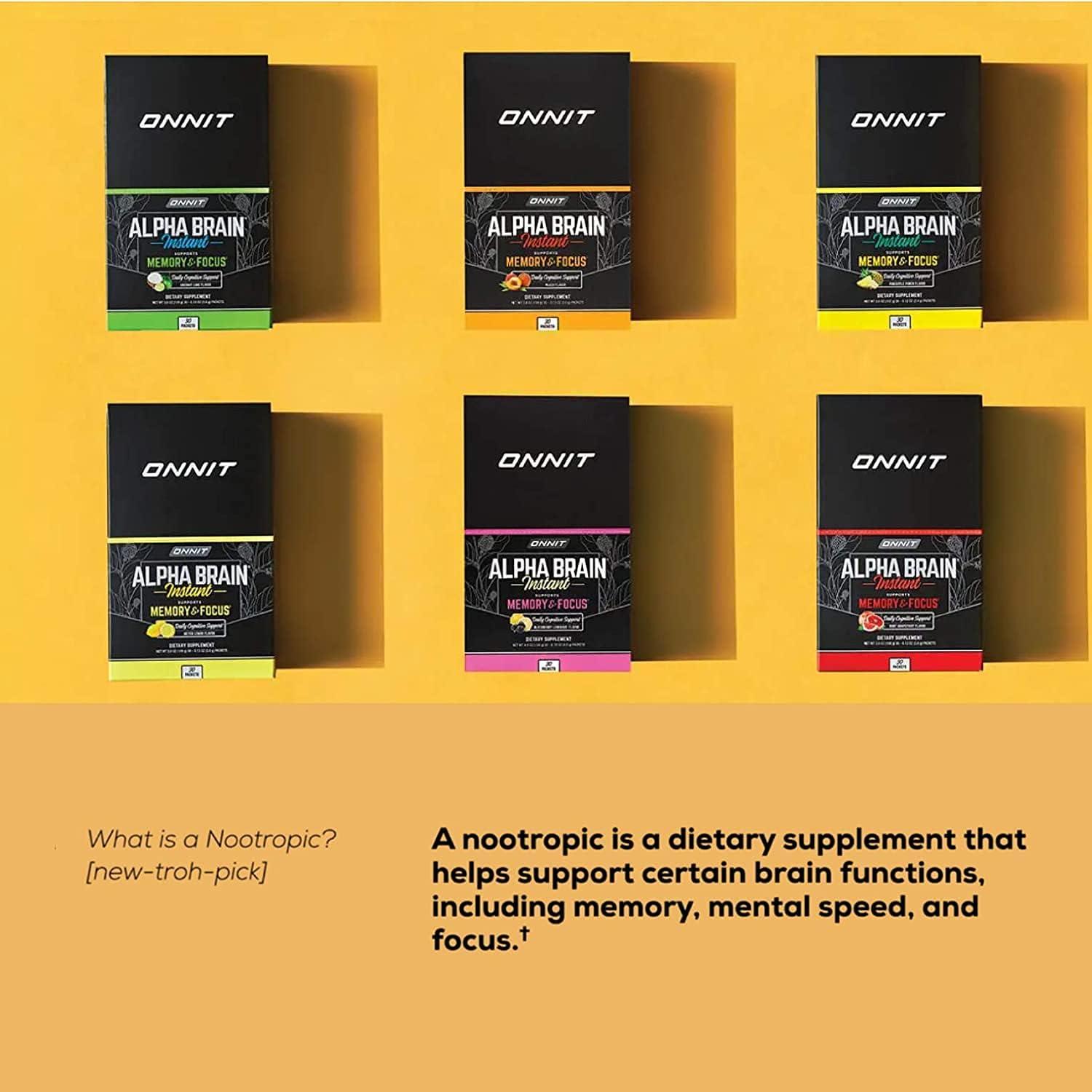 ONNIT Alpha Brain Instant (30ct Box) - Nootropic Brain Booster ...