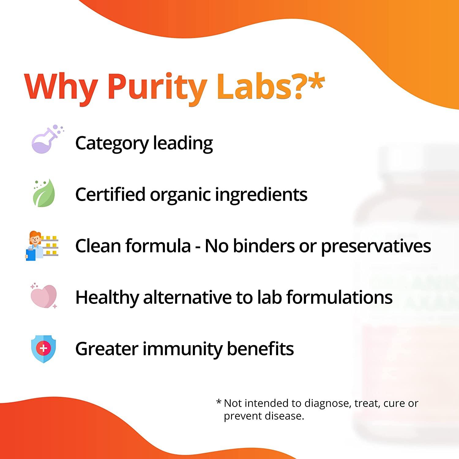 Purity Labs Organic Turmeric Curcumin Supplement - Vegan Heart, Brain ...