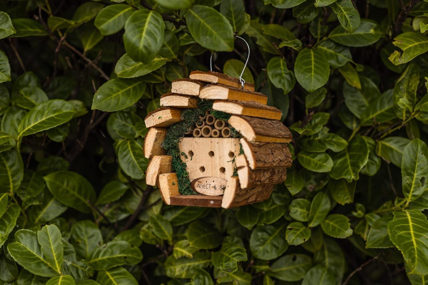 Eco-Friendly Wooden Bee and Insect Hotel - Outdoor Bug House for Bees ...
