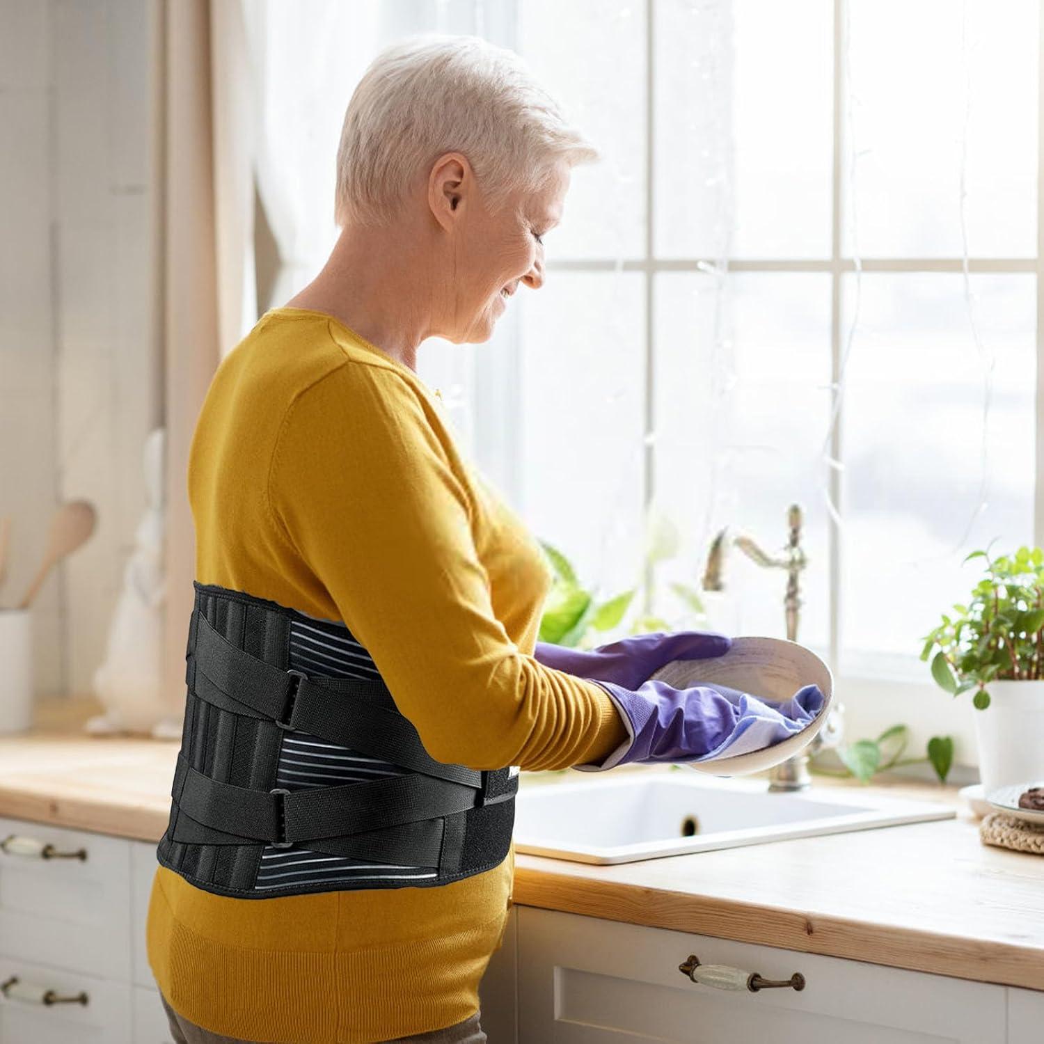 Back Support Adjustable Lumbar Brace With Anti-Skid Design Lightweight ...