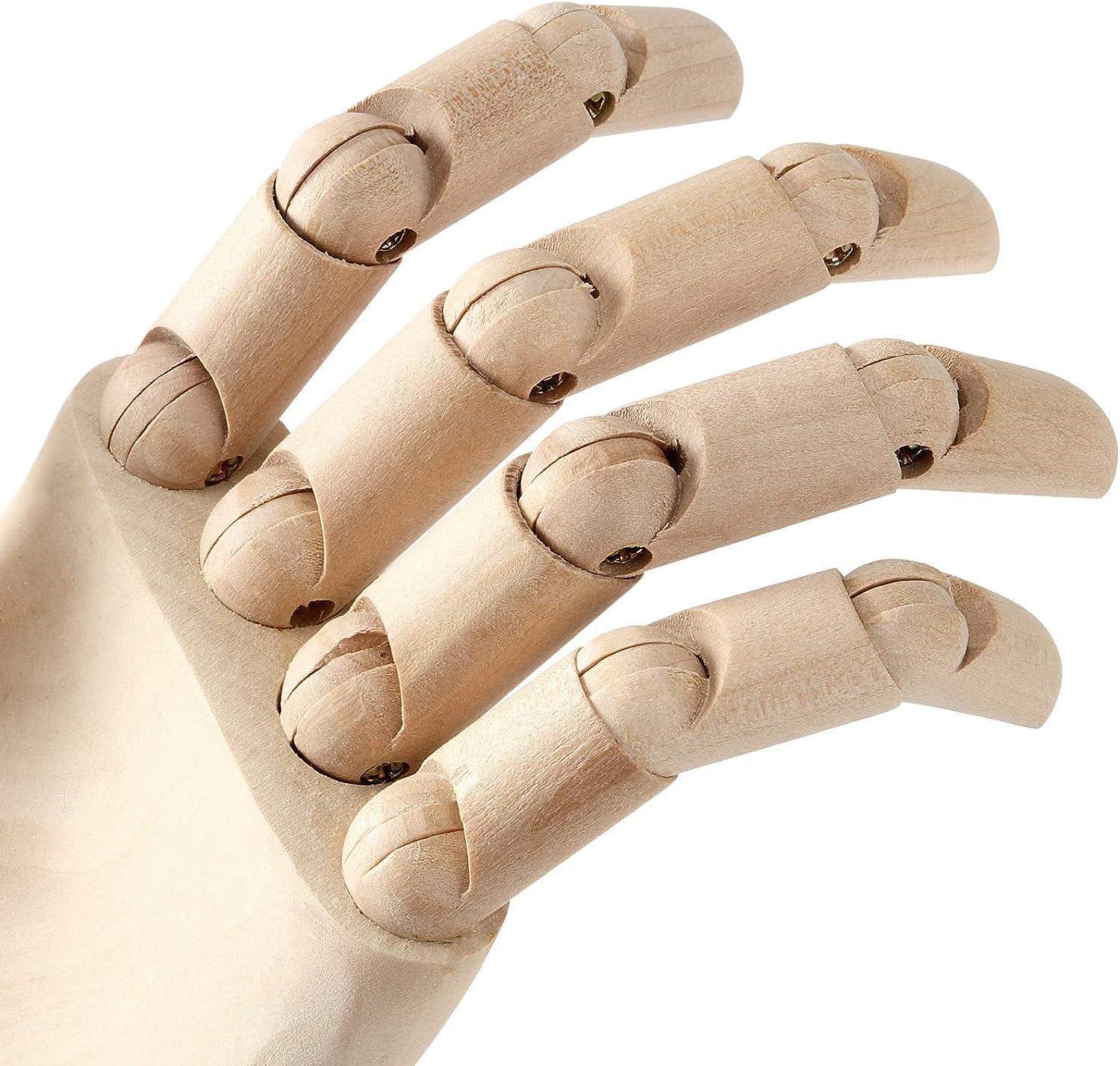 JOIKIT 2 Pack 10 Wood Art Mannequin Hand - Left & Right Wooden Manikin ...