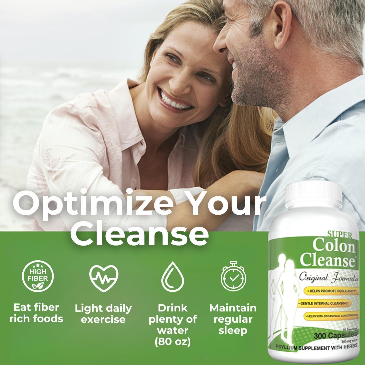 Health Plus Super Colon Cleanse - 300 Capsules for Digestive Support ...