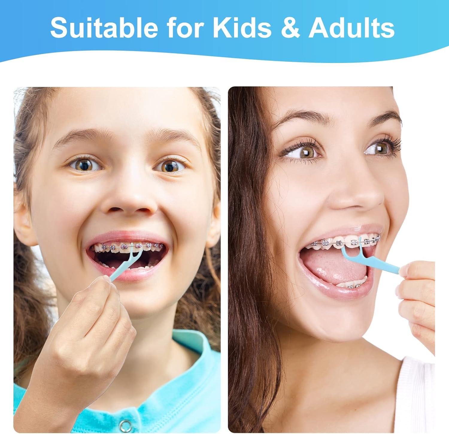 Mild Mint Braces Flossers for Adults & Kids - 150 Count Orthodontic ...
