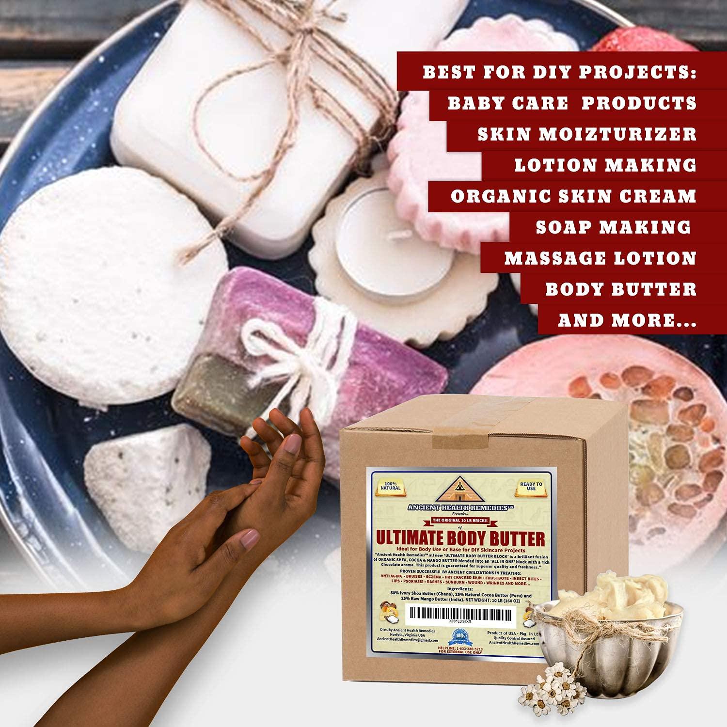 Organic Shea Cocoa Mango Butter - 10 lb. Pack - Raw Unrefined Skincare ...