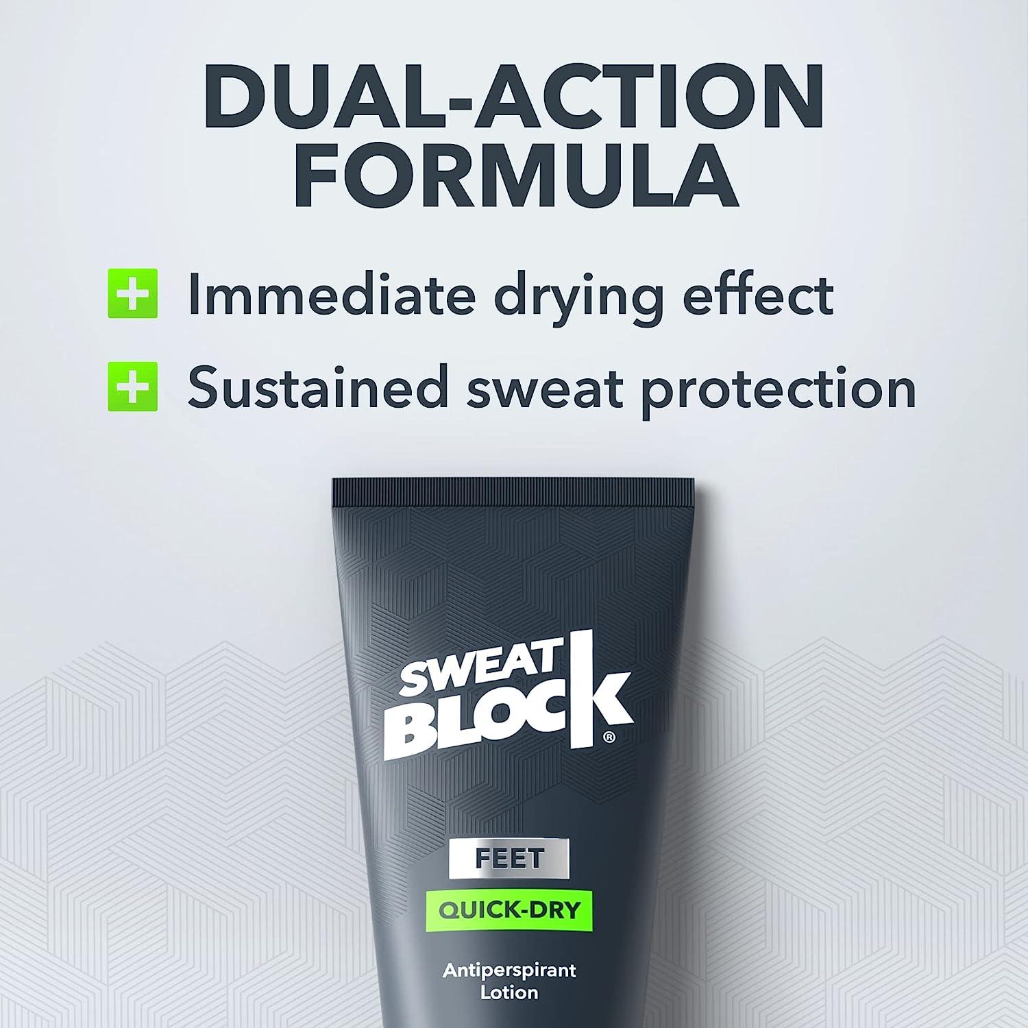 SweatBlock Quick-Dry Lotion for Sweaty Feet - Hyperhidrosis Treatment ...