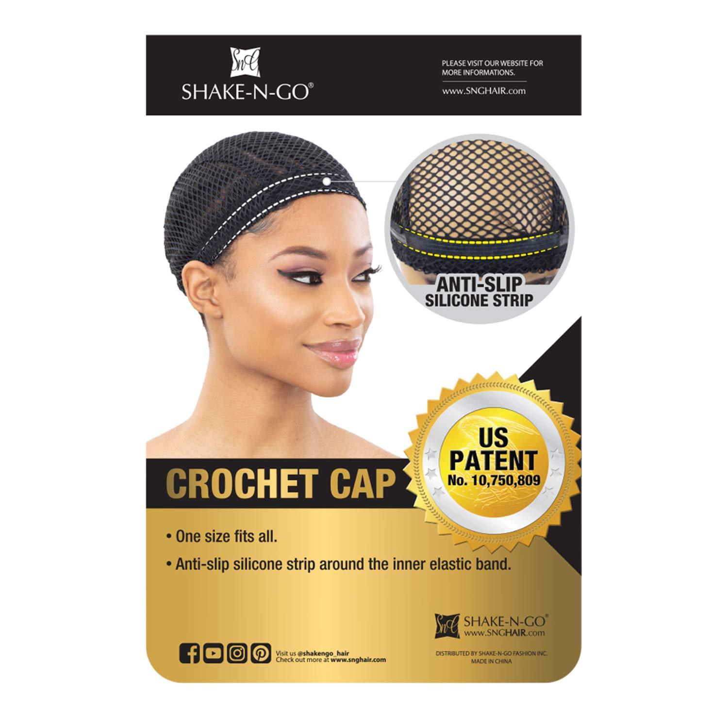 Freetress Anti Slip Crochet Cap in Black - Secure & Comfortable Fit ...
