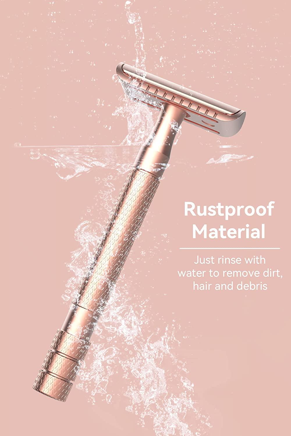 Safety Razor for Men and Women | Double Edge Razor Blades | Eco-Friendly & Zero Waste | Rose ...