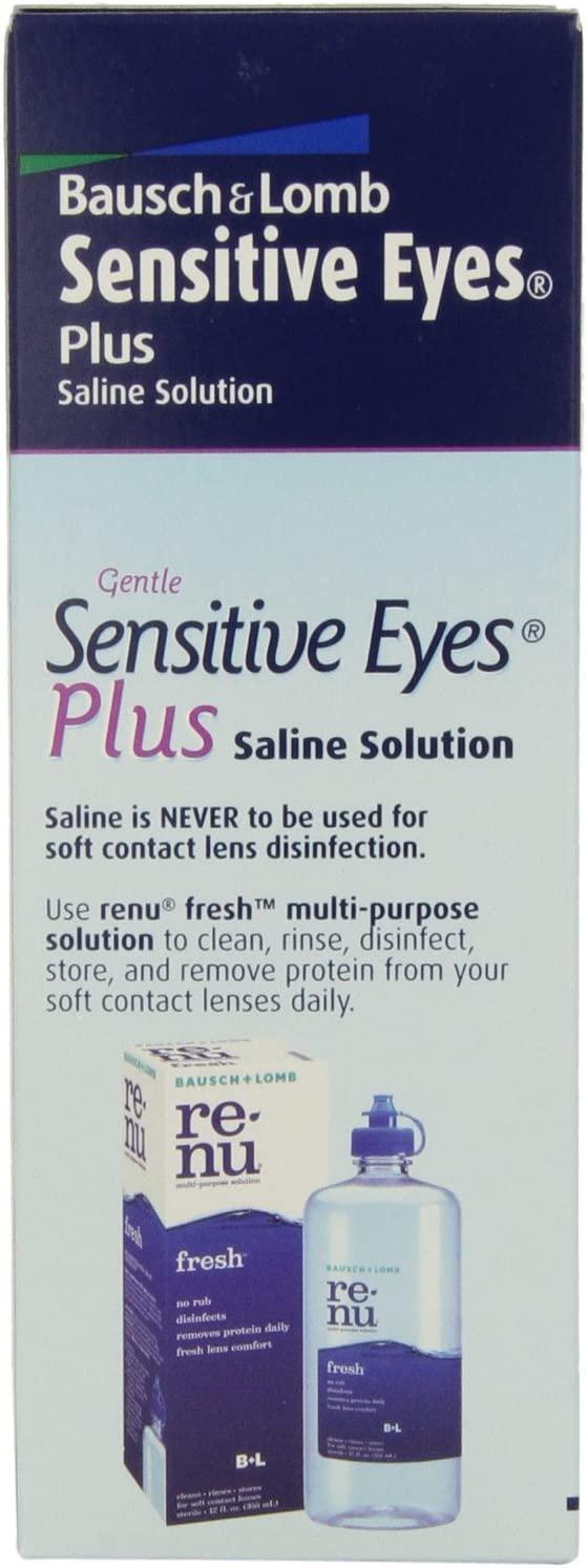 Sensitive Eyes Plus Saline Solution 12 oz - Gentle Eye Care Solution ...