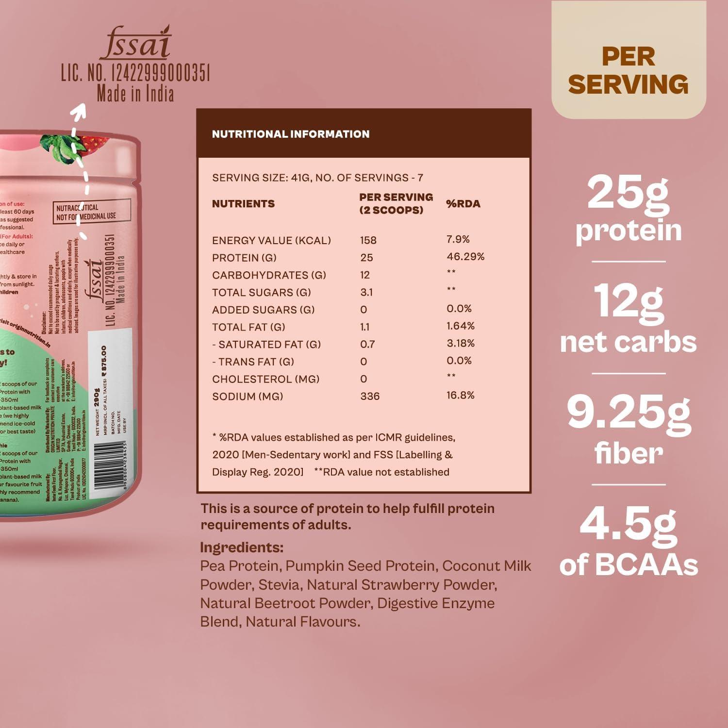 ORI Gin Nutrition 100% Natural Vegan Protein Powder - Best Easy to ...