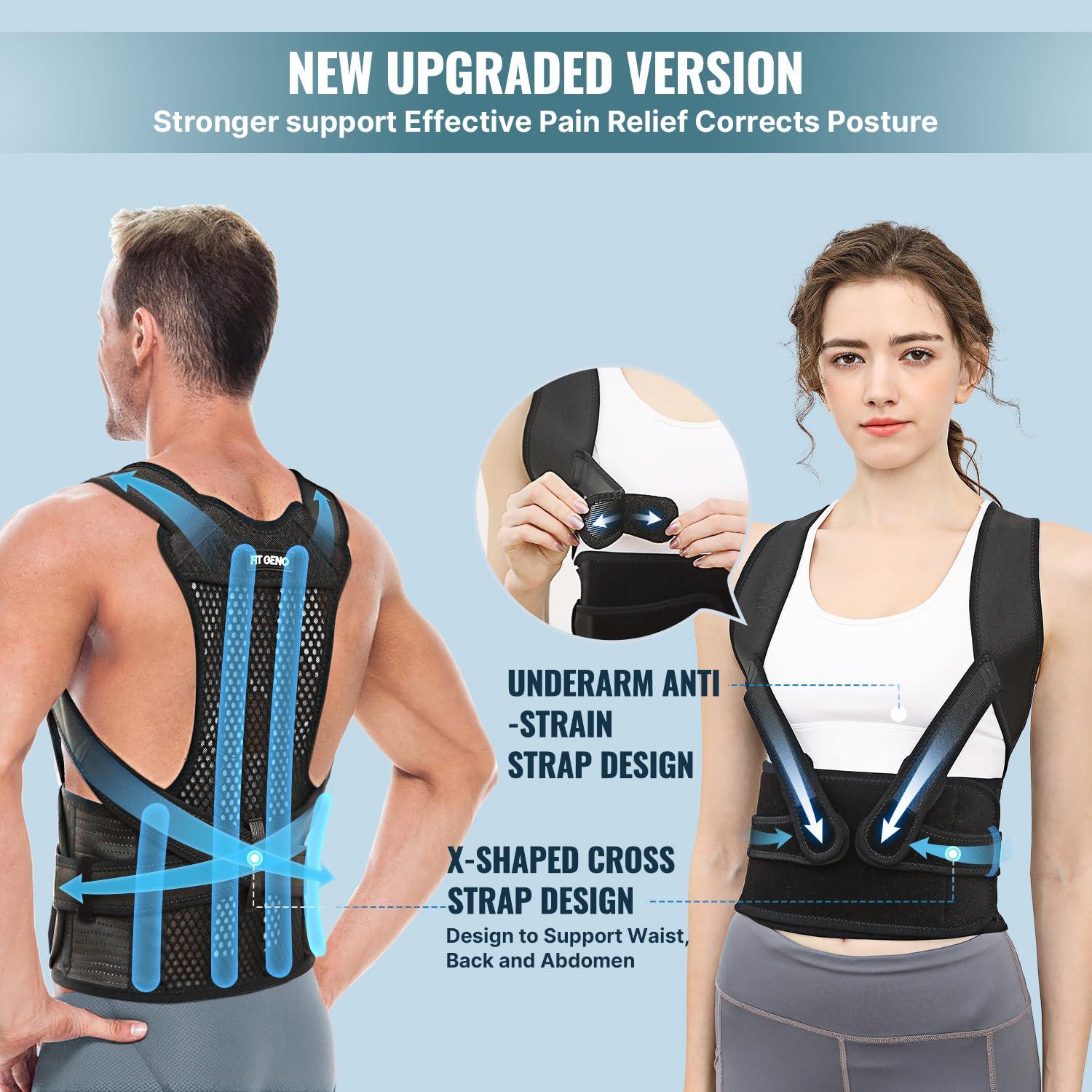 Fit Geno Back Brace and Posture Corrector - Adjustable and Breathable ...