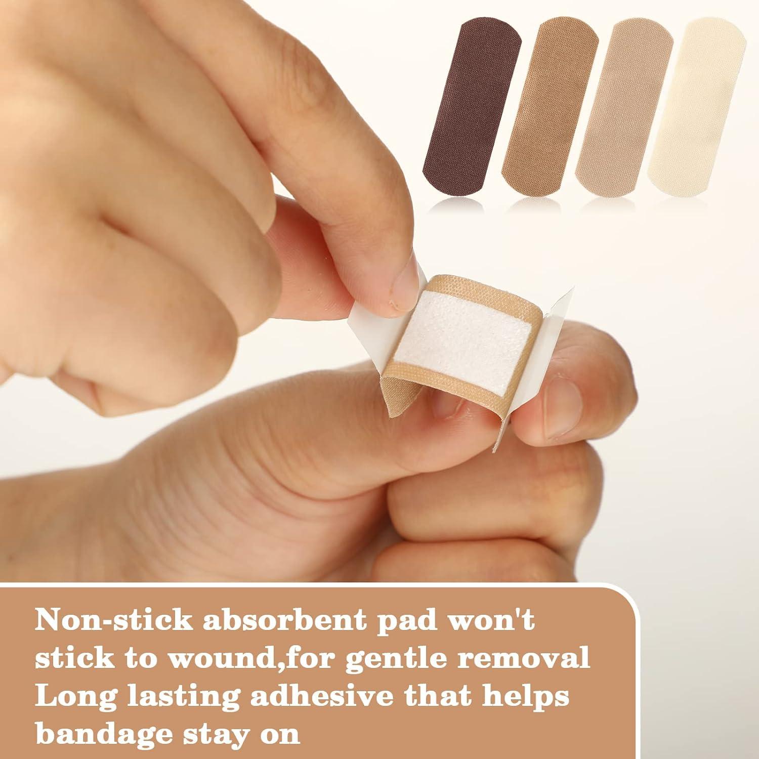 200 Count Skin Tone Flexible Fabric Adhesive Bandages for Wound Care ...