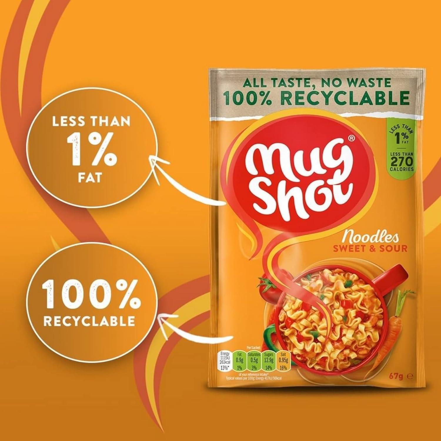 Mug Shot Instant Noodles Multipack Thai & Sweet & Sour Asian Ready ...