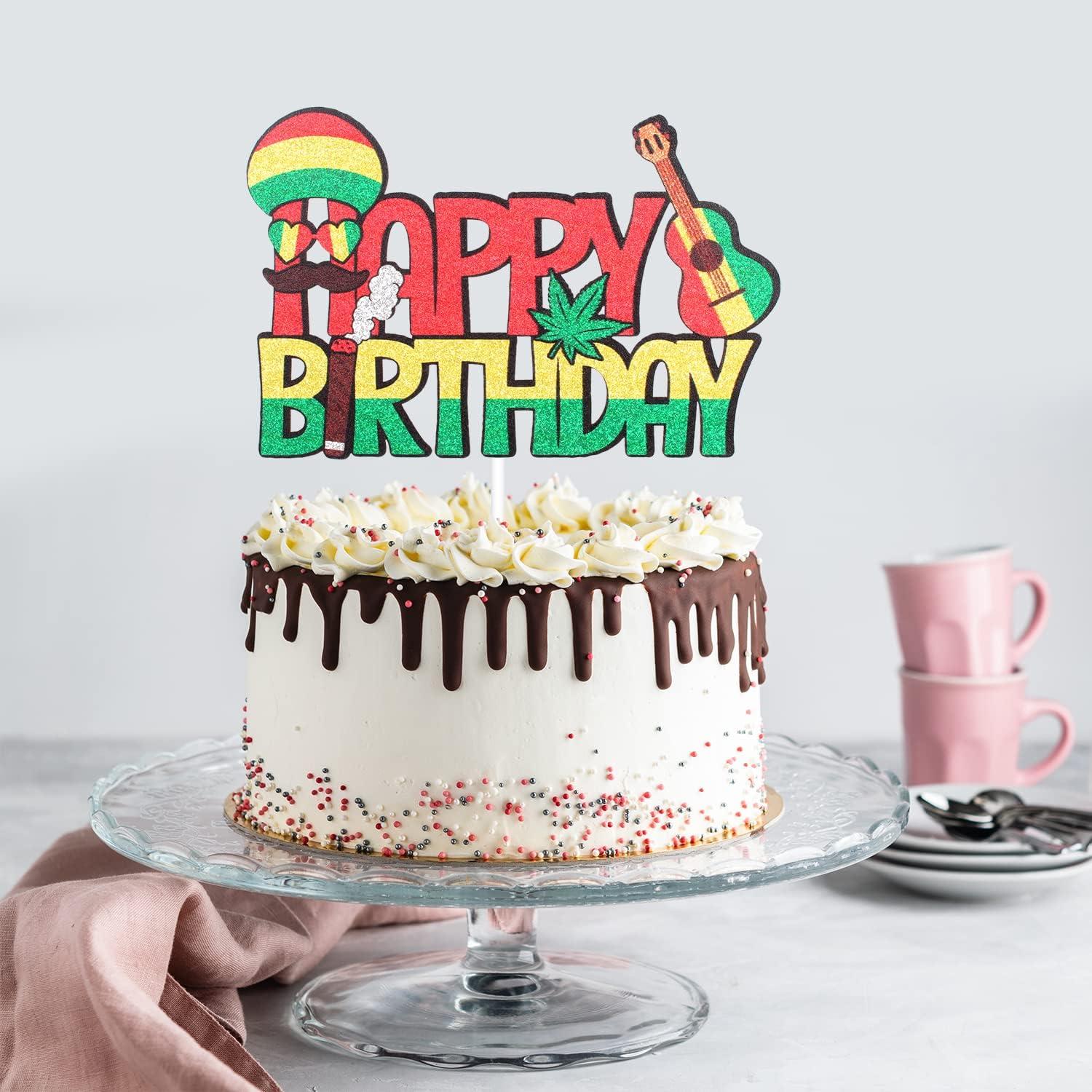 Reggae Dancehall Happy Birthday Cake Topper - Summer Dance Party Cake ...