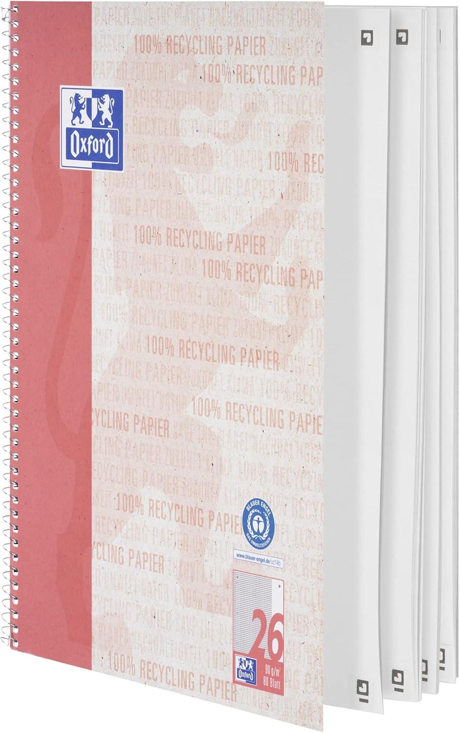 Buy Oxford Recycling College Block A4 Squared - 80 Sheets Pack of 10 ...