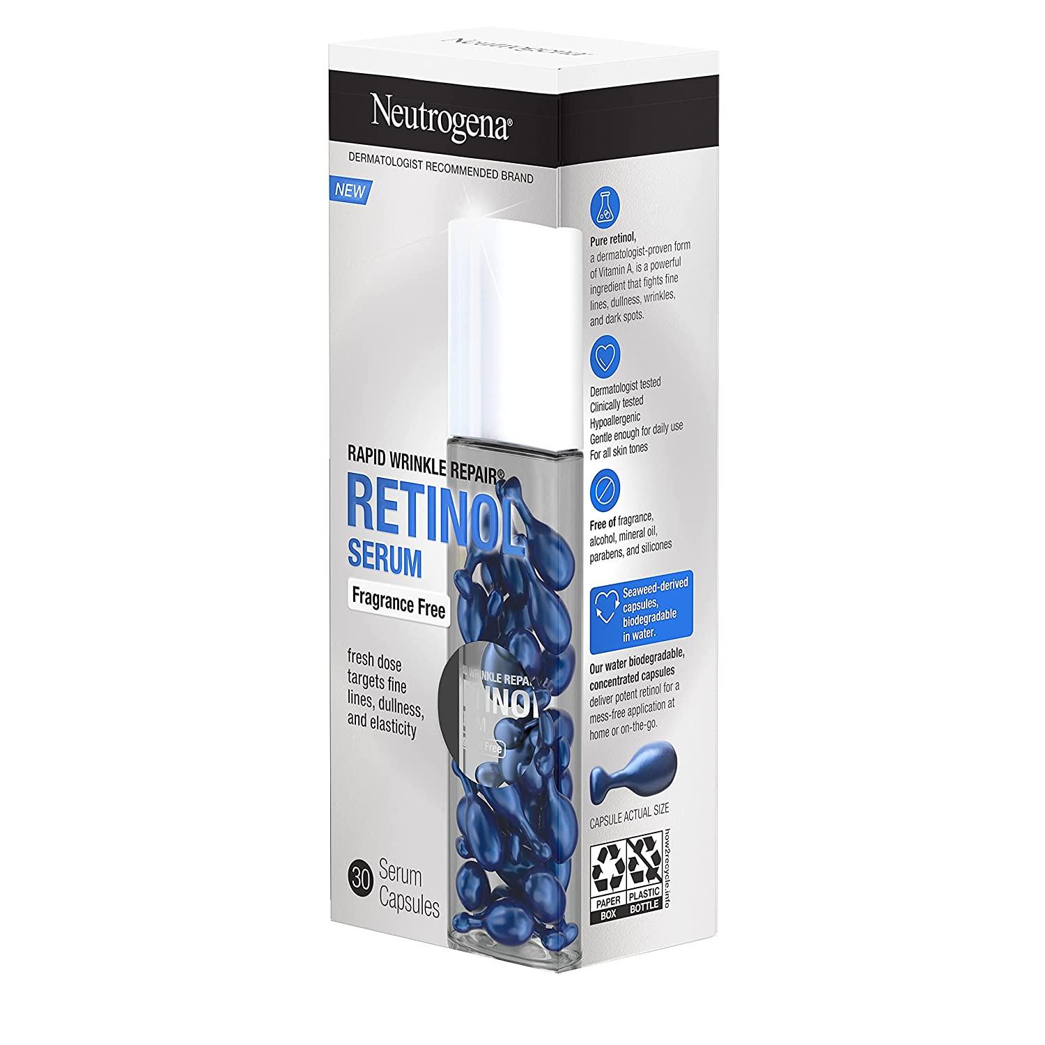 Neutrogena Rapid Wrinkle Repair Retinol Face Serum Capsules - Fragrance ...