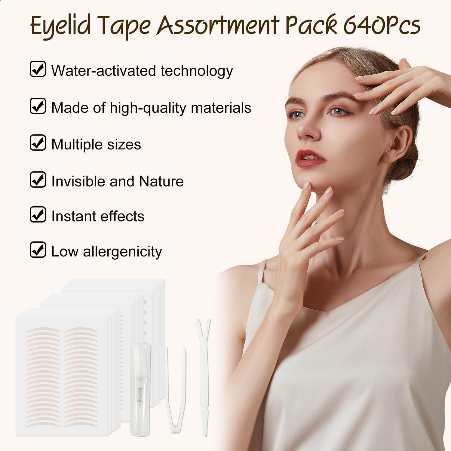 640Pcs Breathable Eyelid Lift Strips Set for Heavy Hooded & Droopy Lids ...