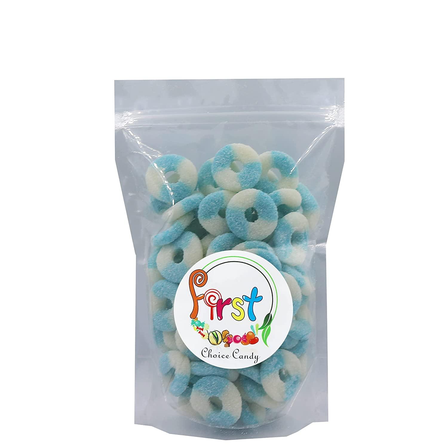 FirstChoiceCandy Sour Mini Gummy Rings - Sour Blue Raspberry Flavor - 2 ...