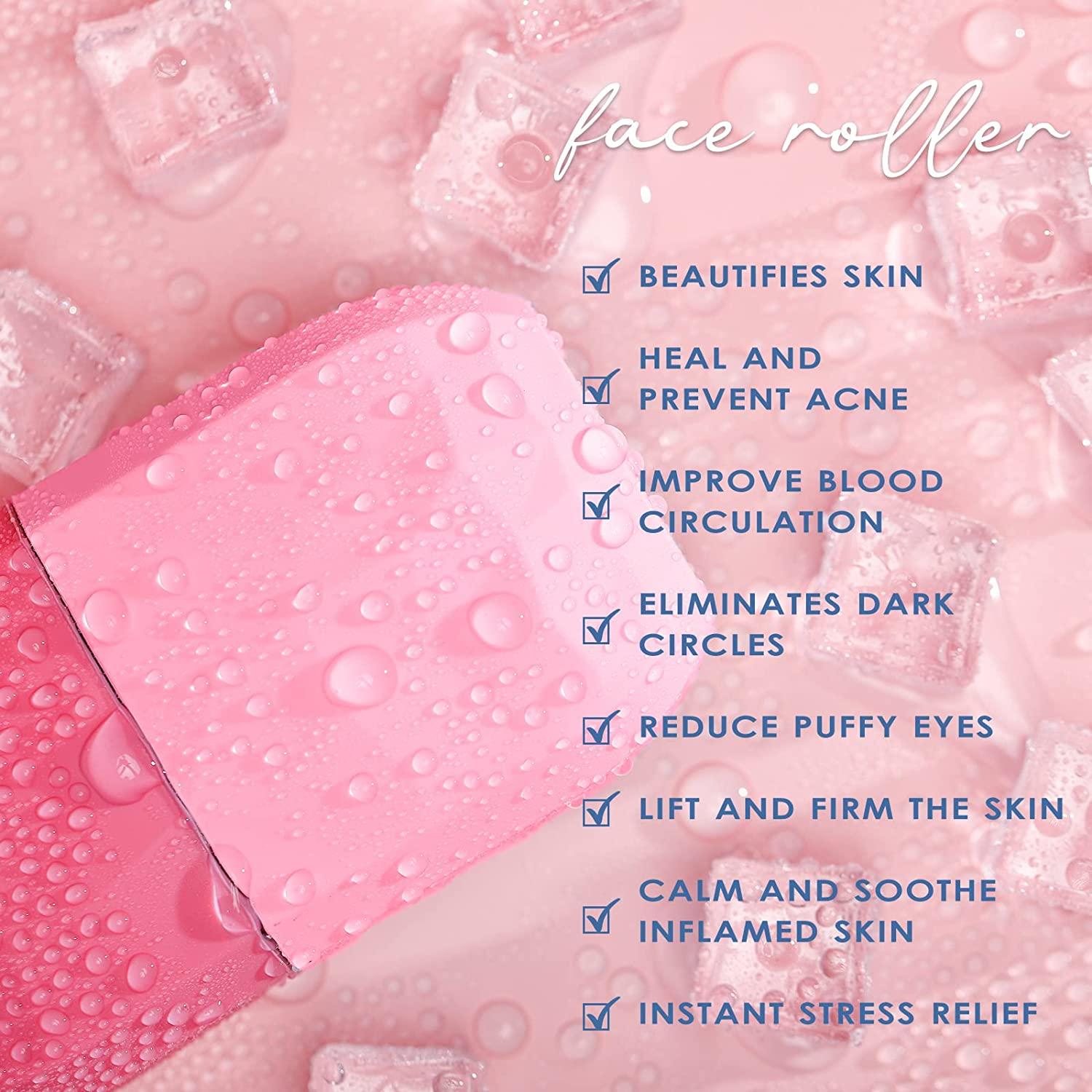 Ice Roller for Face and Eye - Silicone Ice Facial Roller for Puffiness ...