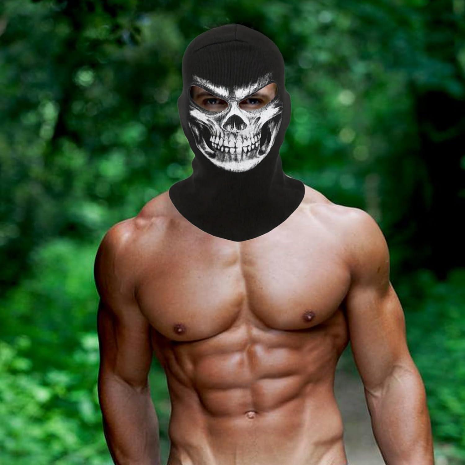 Skull Mask Balaclava for Men - Halloween Skeleton Face Mask for Outdoor ...