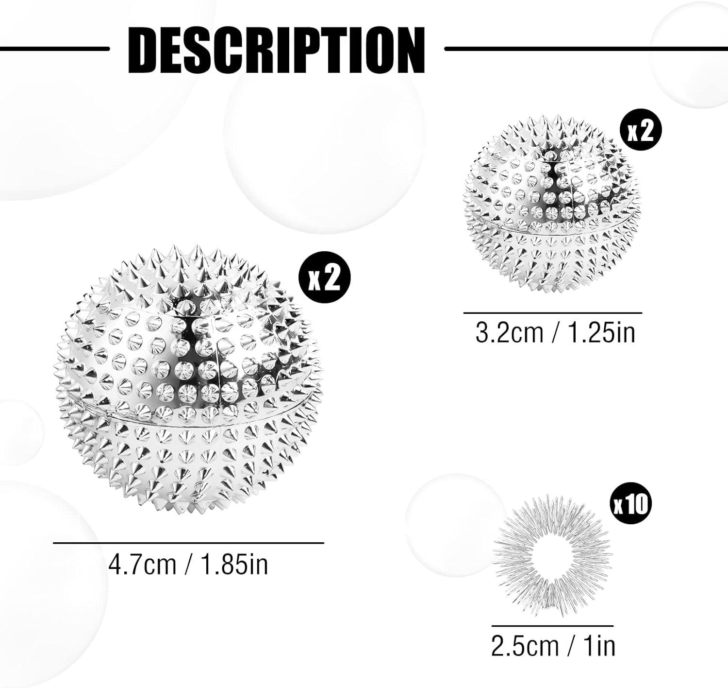 Encuryna 4 Skills Igelball Massage Set | 10 Metal Acupressure Rings for ...
