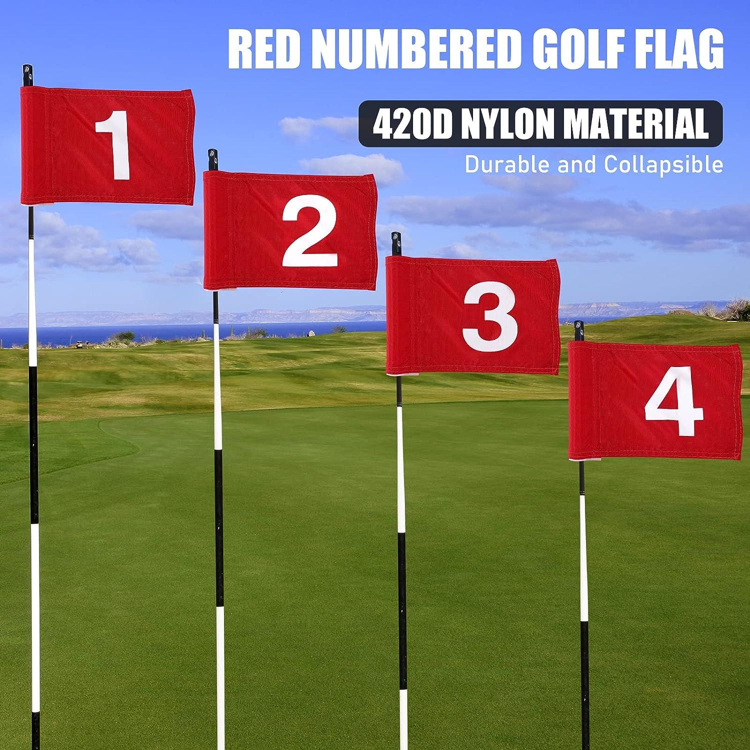 Tobwolf 4PCS Portable 15x22cm Golf Flags for Putting Green - 420D Nylon ...