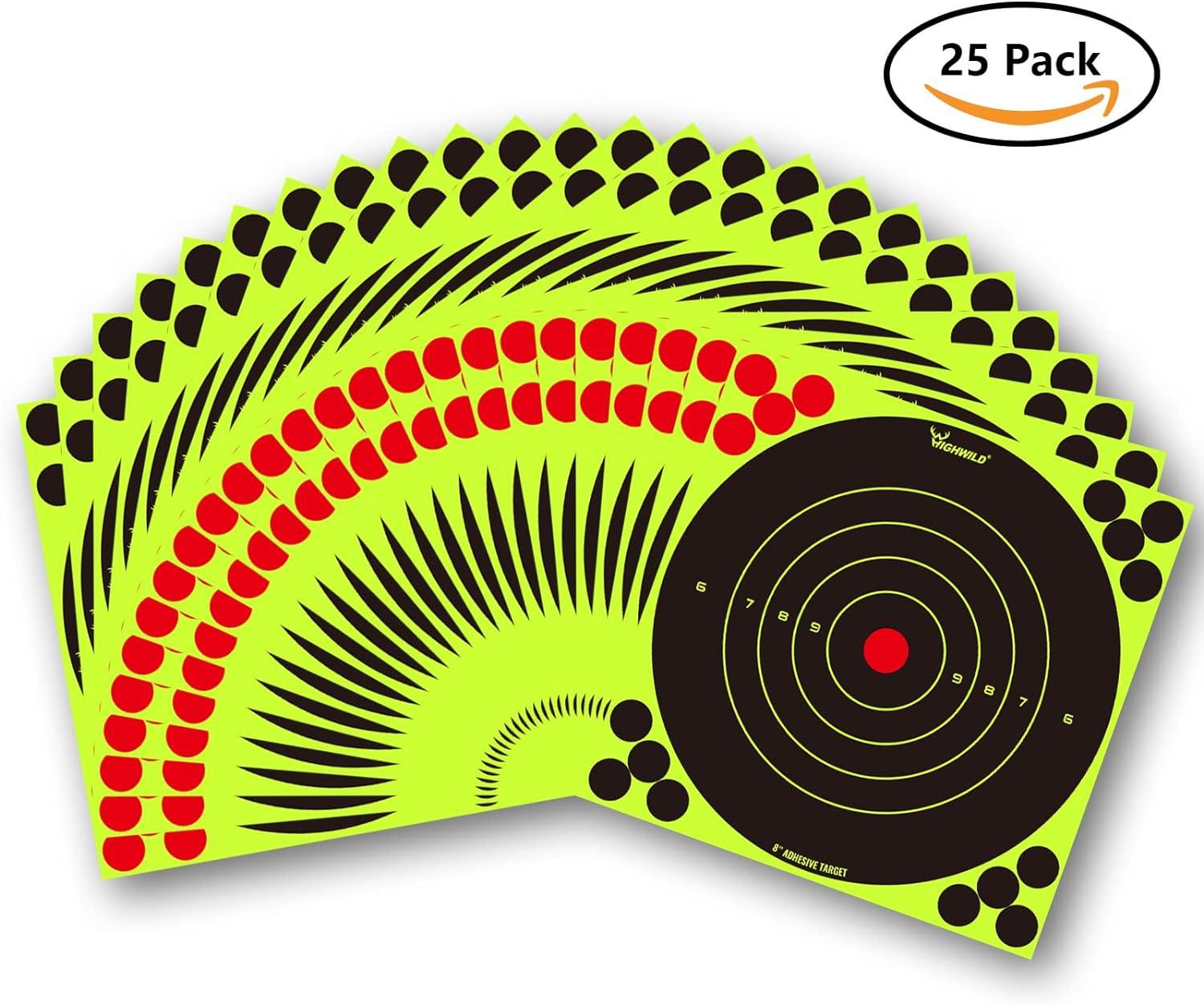 Highwild 8 Splatter Shot Paper Targets - Bright Yellow Burst - 25 Pack ...