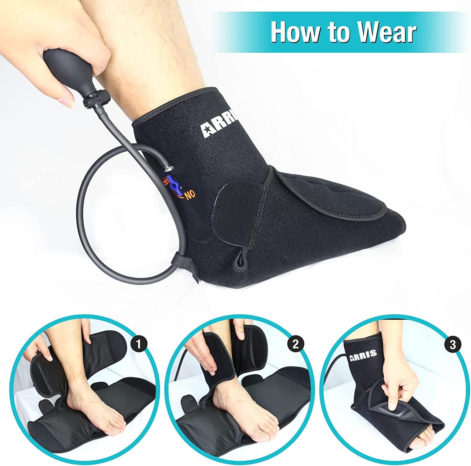 ARRIS Ankle Ice Pack Wrap with Cold Compression and Air Pump - Pain ...