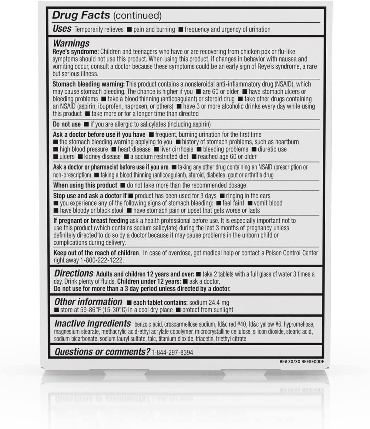 Cystex UTI Pain Relief Tablets - Maximum Strength for Urinary Pain ...