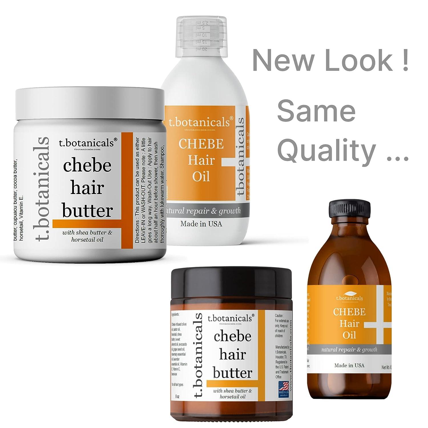 Organic t.botanicals Chebe Oil and Butter Set for Hair Growth from Chad ...