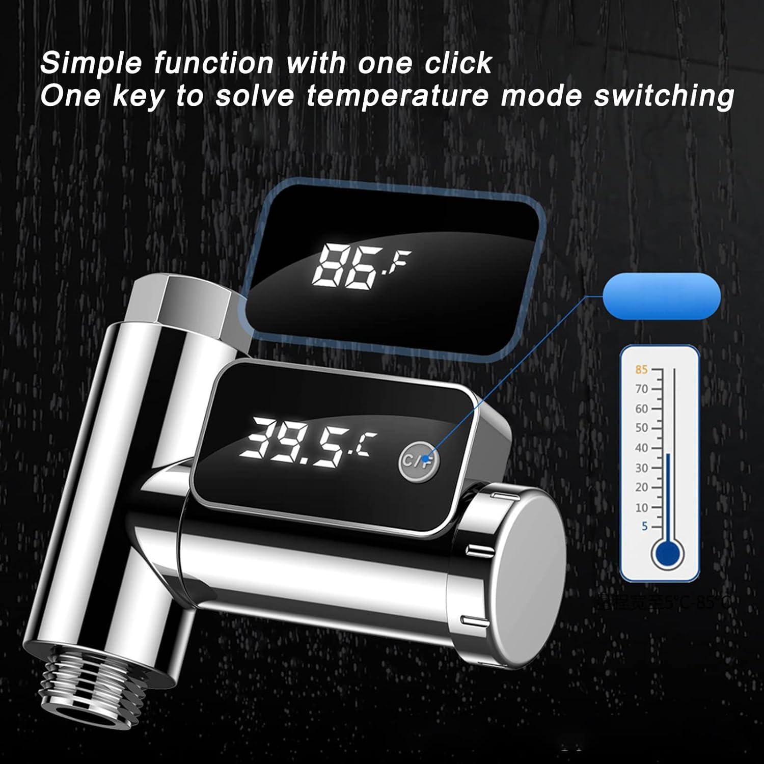 Buy G1/2 Faucet Thermometer - LED Display Bath Water Thermometer for ...