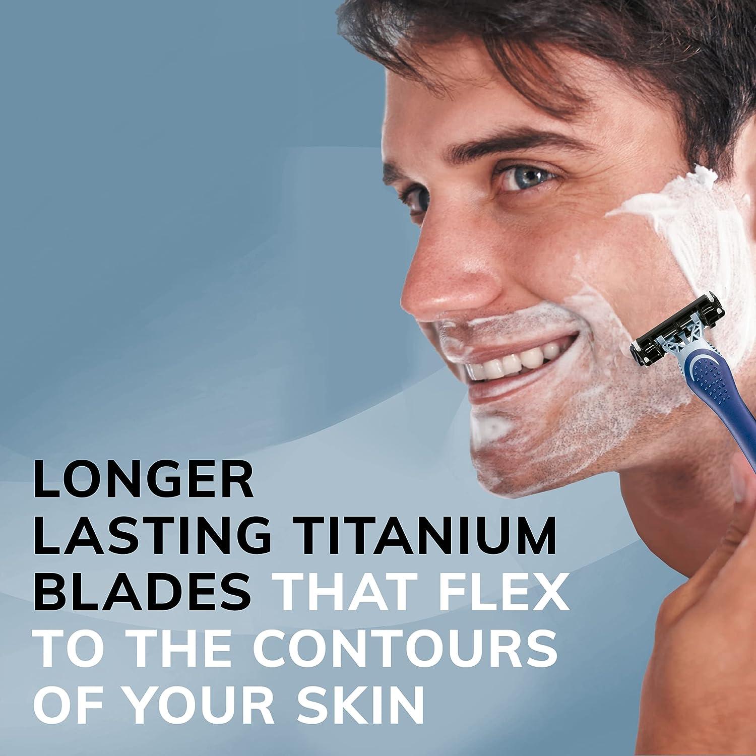 BIC Flex 3 Titanium Men's Disposable Razors - 10 Piece Set for Smooth ...
