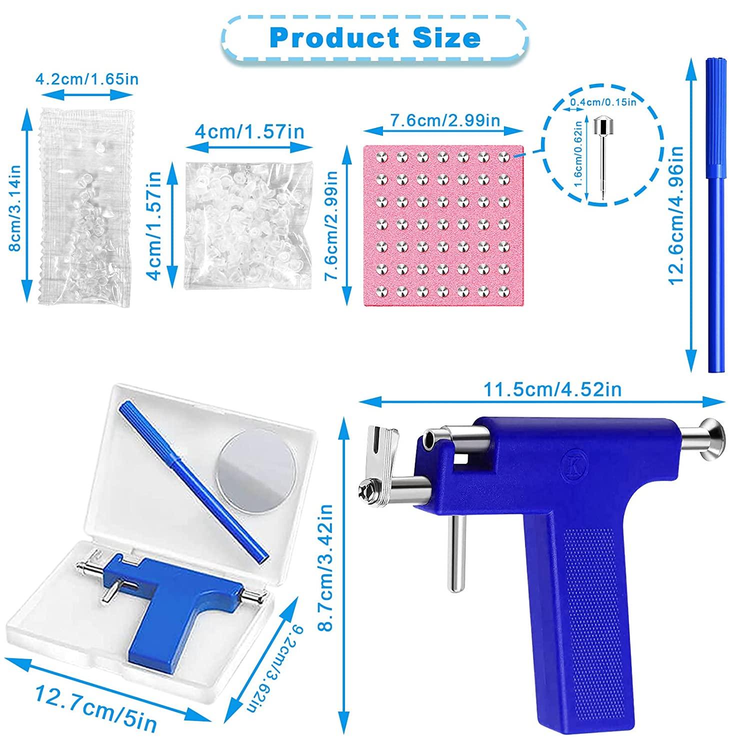 Professional Ear Piercing Kit with Reusable Gun and Stainless Steel ...