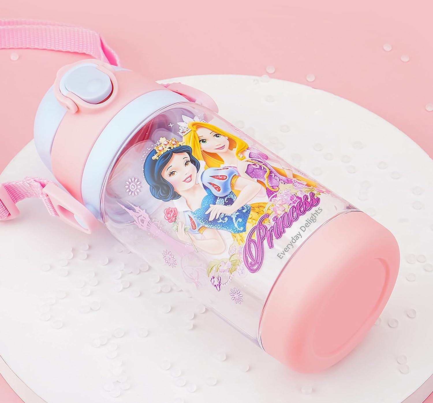 Disney Princess Rapunzel Snow White Water Bottle - 520ml Pink | Double Covers, Straw & Strap ...