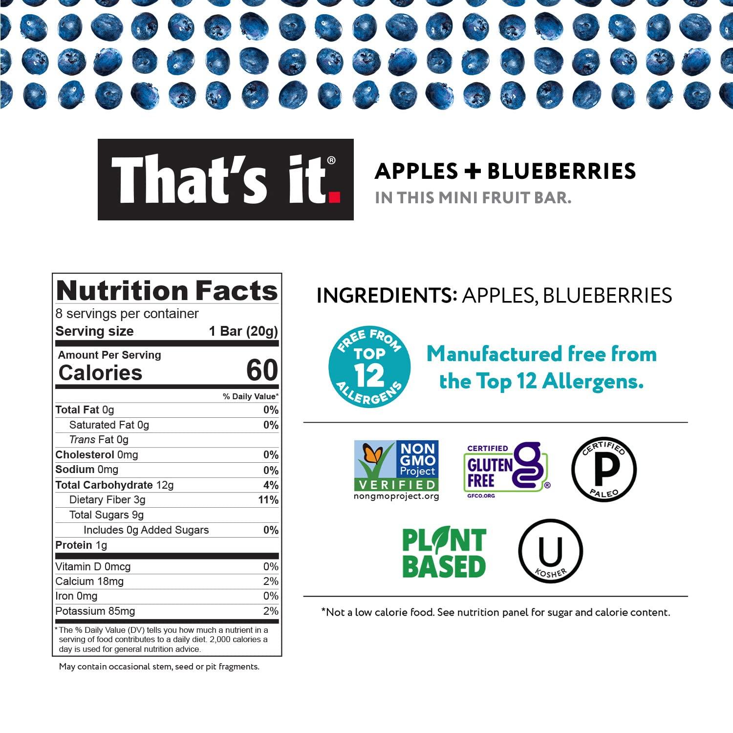Mini Fruit Bars Variety Pack - No Sugar Added, Plant-Based, Vegan ...