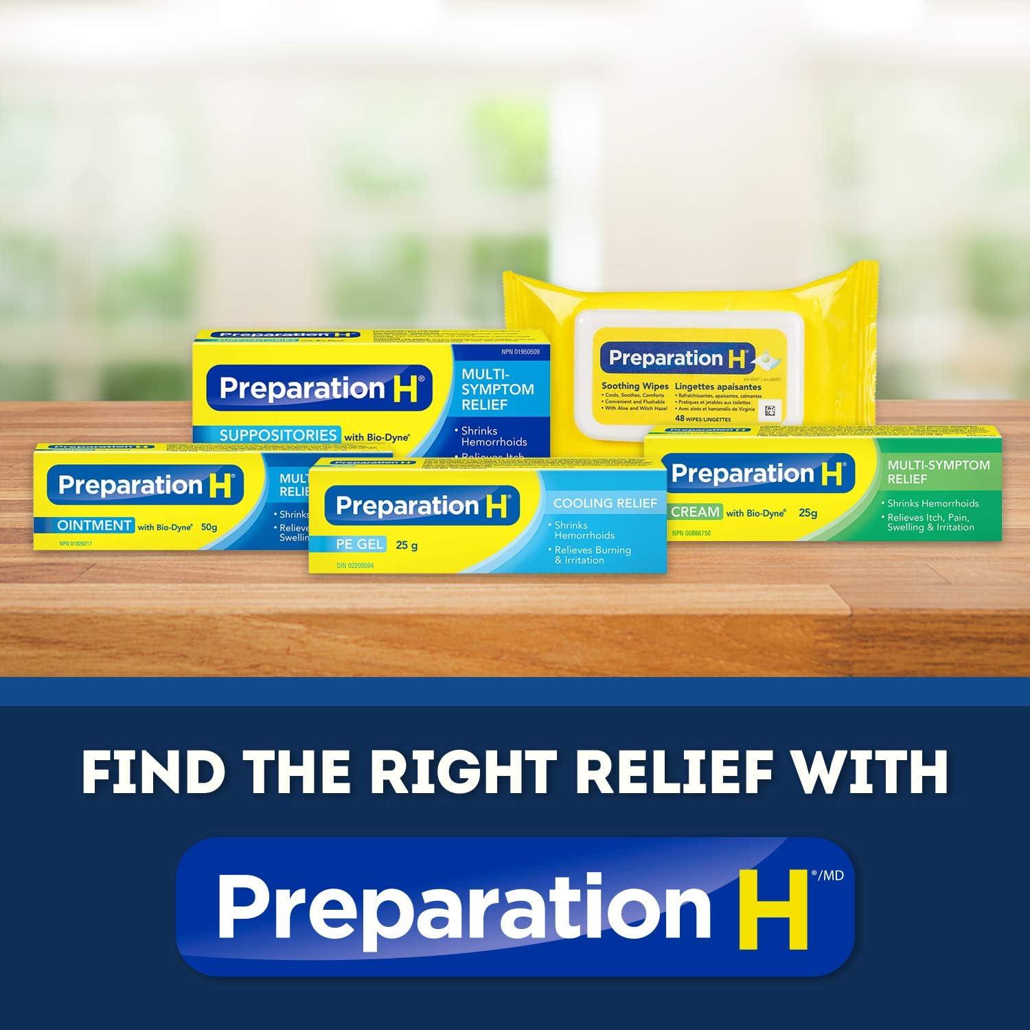 Preparation H Multi-Symptom Hemorrhoid Treatment Suppositories with Bio ...
