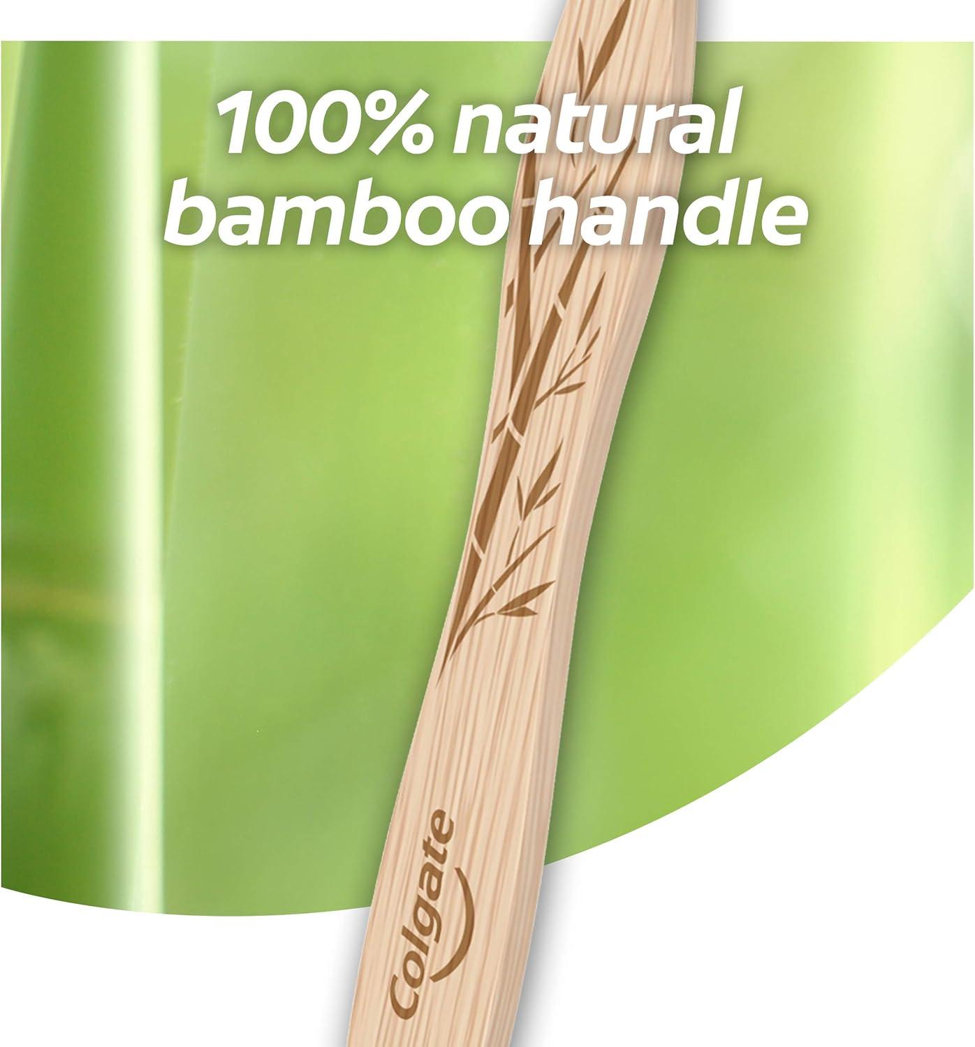 Colgate Bamboo Toothbrush with Charcoal - Eco-Friendly Medium Brush for ...