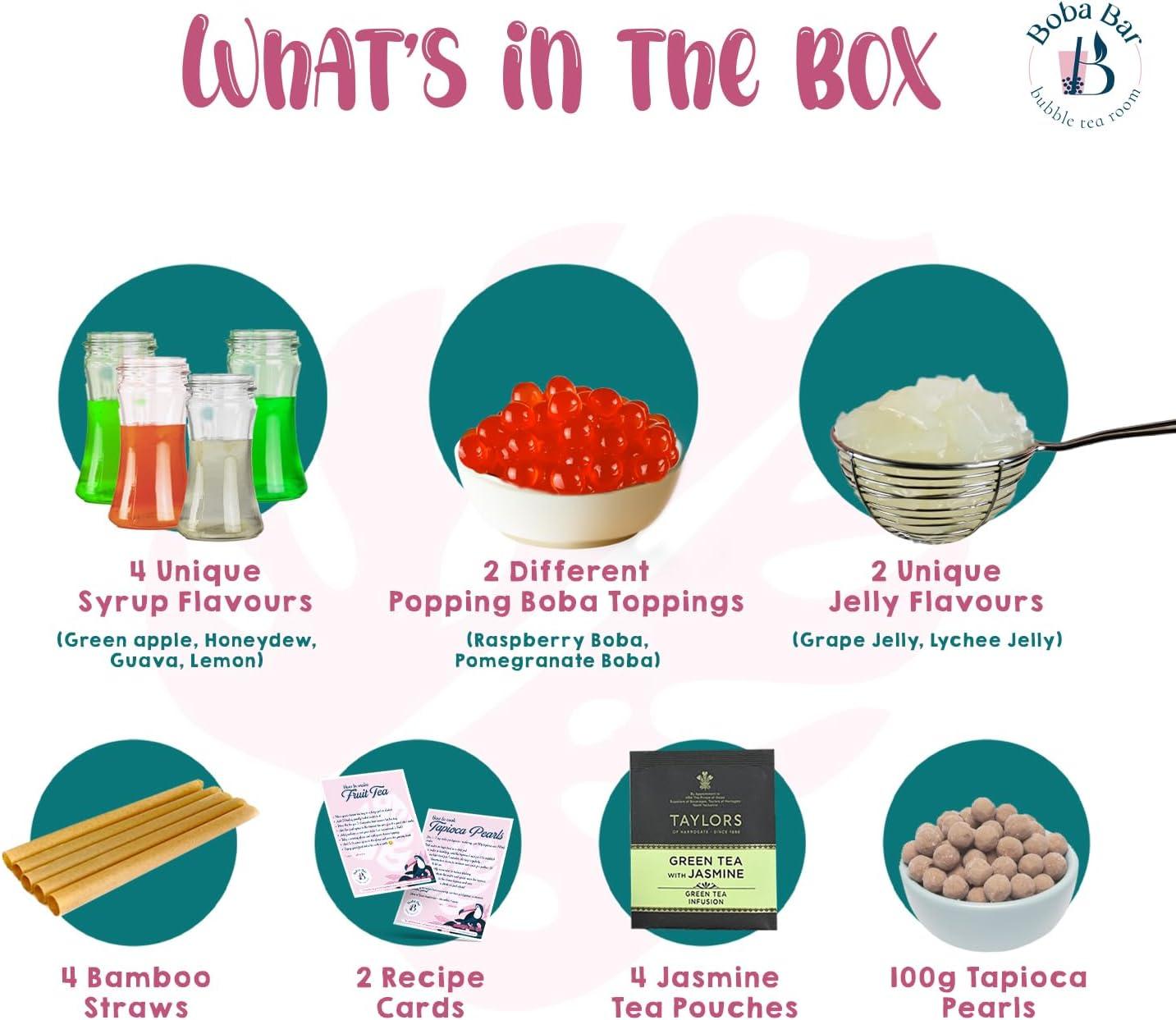 Boba bar London | DIY Fruit Bubble Tea Kit | Serves 4 (FTBK-GC-4) Boba ...