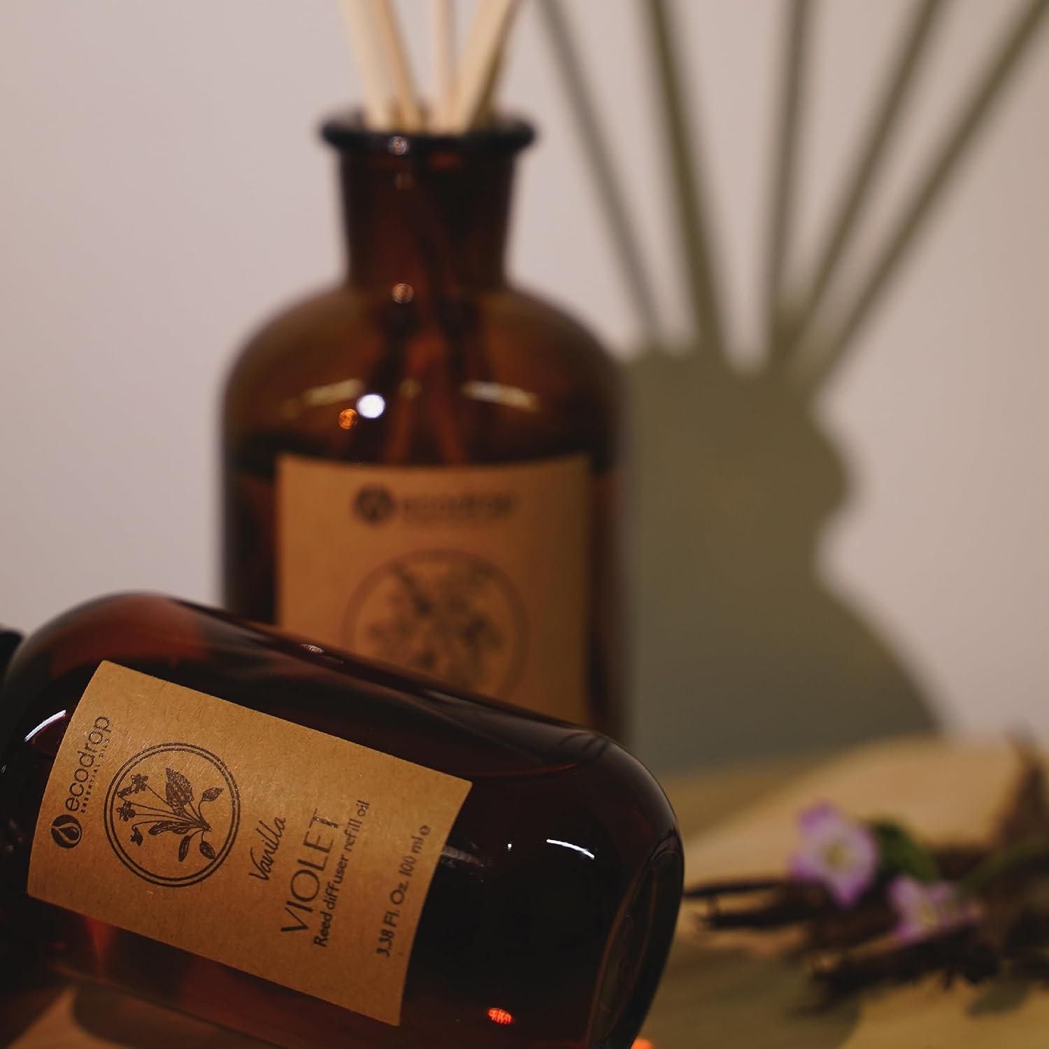 Ecodrop Vanilla Reed Diffuser Set - 100ml | Floral Violet & Vanilla ...