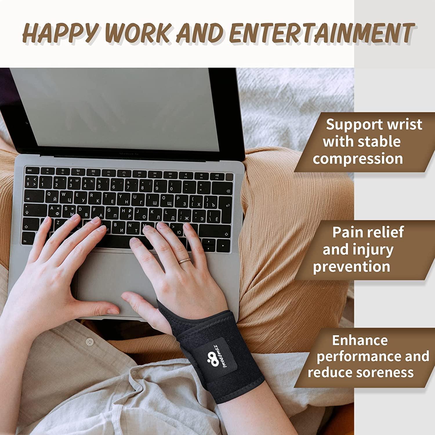 INDEEMAX Copper Wrist Brace Support 2 Pack for Carpal Tunnel, Arthritis ...