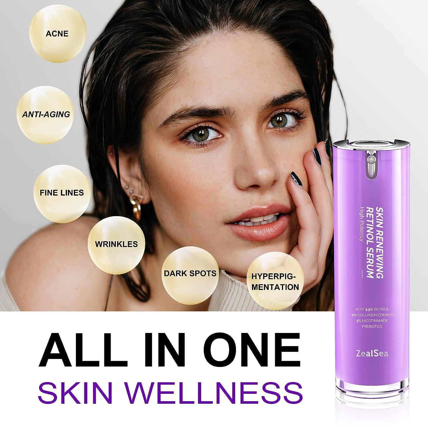 ZealSea 3.5% Retinol Facial Serum - Anti-Aging & Brightening Formula ...