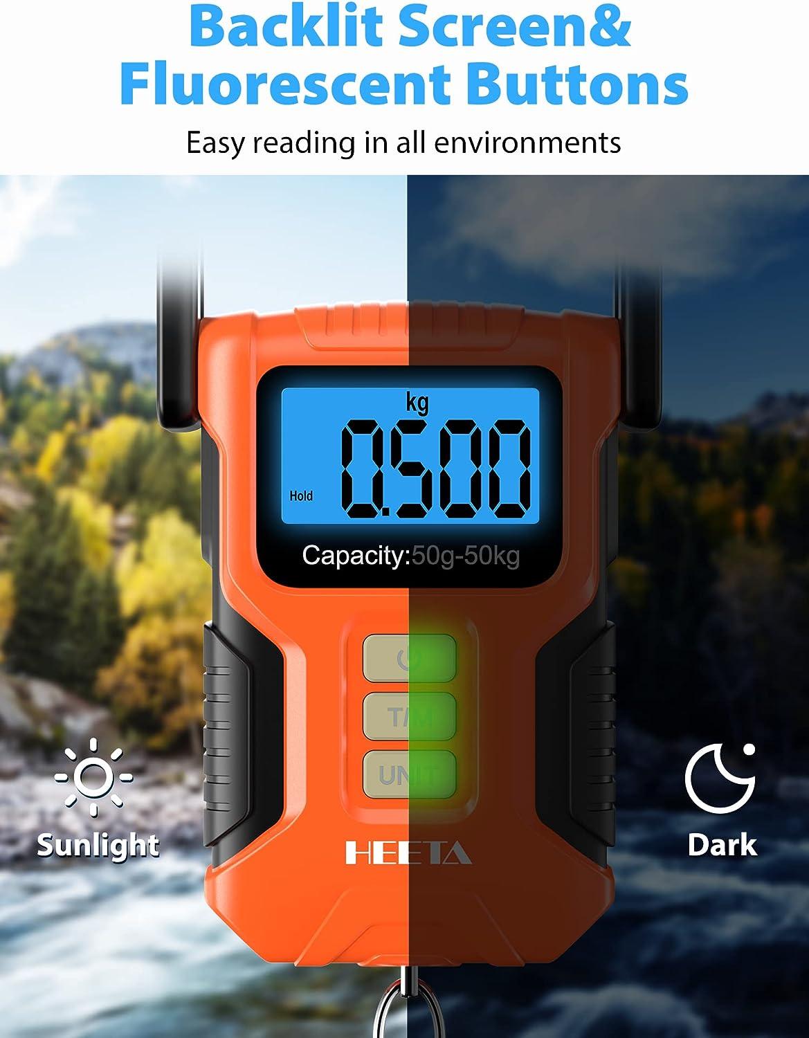 HEETA Waterproof Digital Fishing Scale 110lb/50kg with Memory Function ...