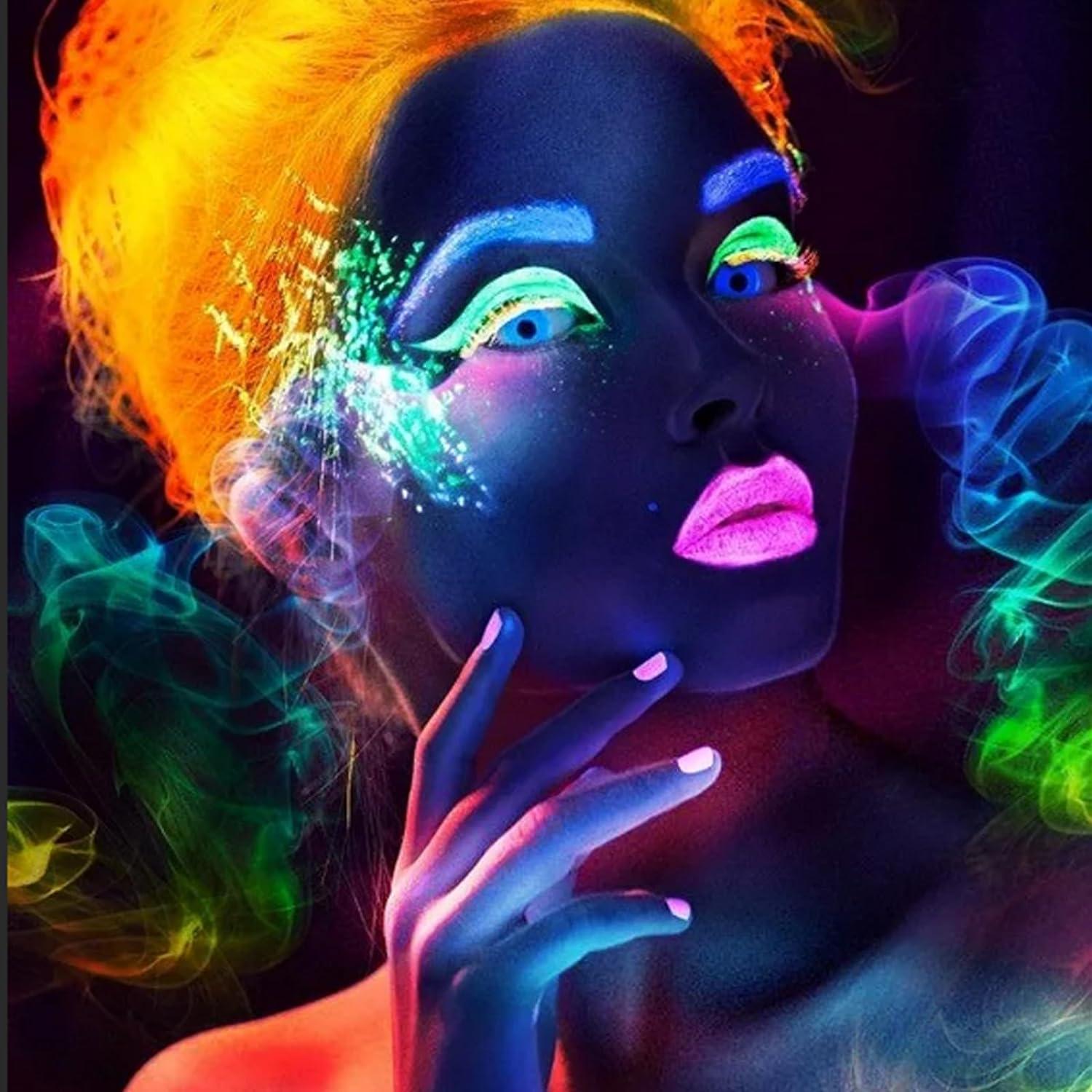 UV Blacklight Neon Face Paint Stick Set - 6 Colors Non Toxic Body Paint ...